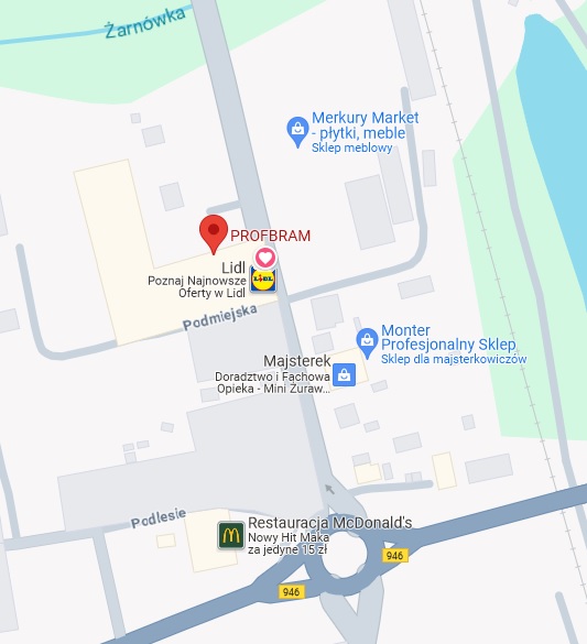 Mapa dojazdu - ProfBram